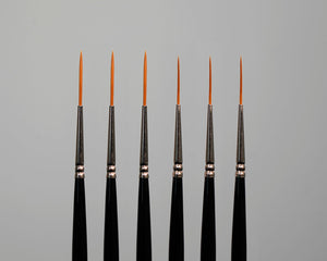 6 Piece 'Super Fine' Rigger Brush Set - Series 1